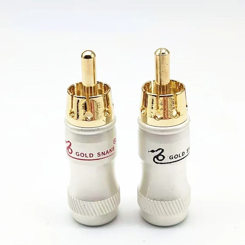 4pcs/lot Male Audio Video Connector Gold Adapter For Cable DIY gold ...