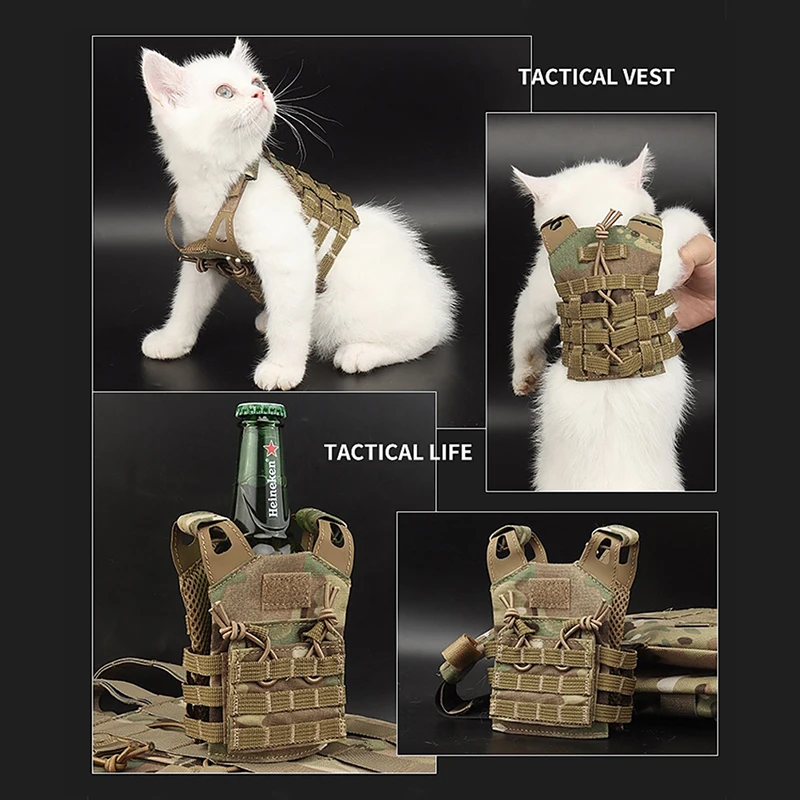 NEW-Mini-Tactical-Beer-Bottle-Vest-Cover-Military-Miniature-Molle-Vest ...