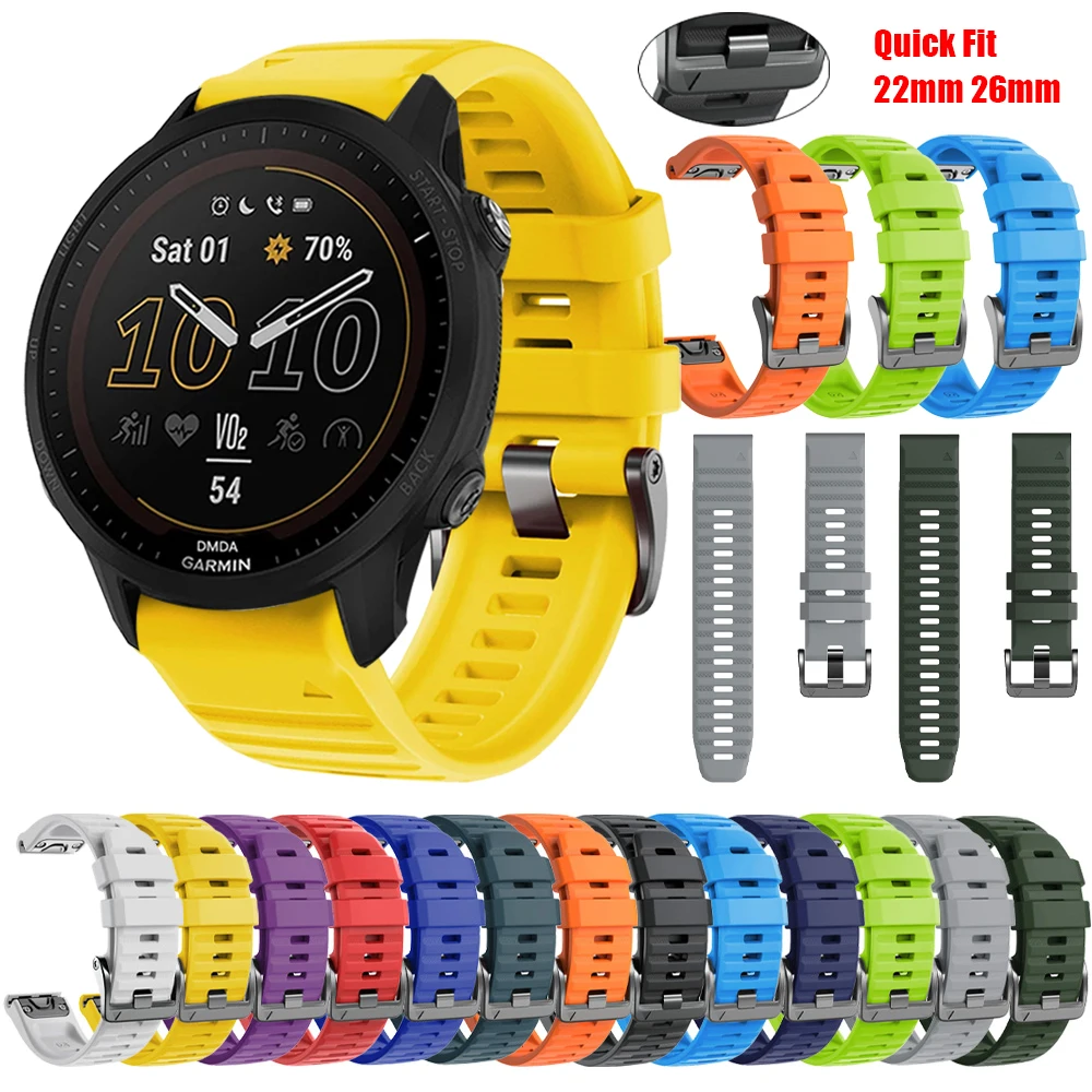26 22mm Silicone QuickFit Strap For Garmin Watch Band Instinct 2X ...