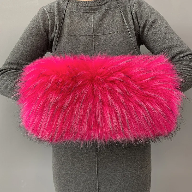 Hand Muff Warmer Faux Fur Hand Muff Grey Chinchilla Hand Warmer Faux ...