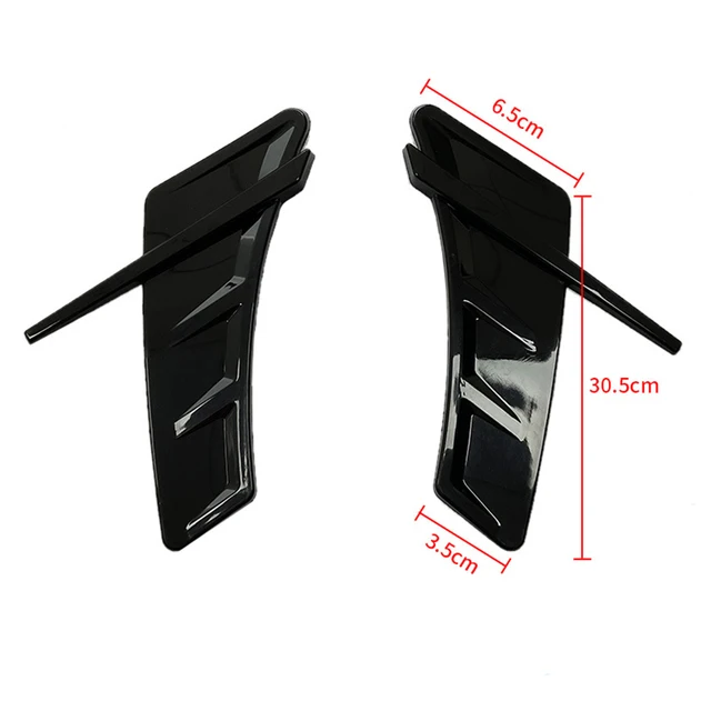 Glossy Black/Carbon Look Universal Motors Side Wing Fender Air Outlet ...