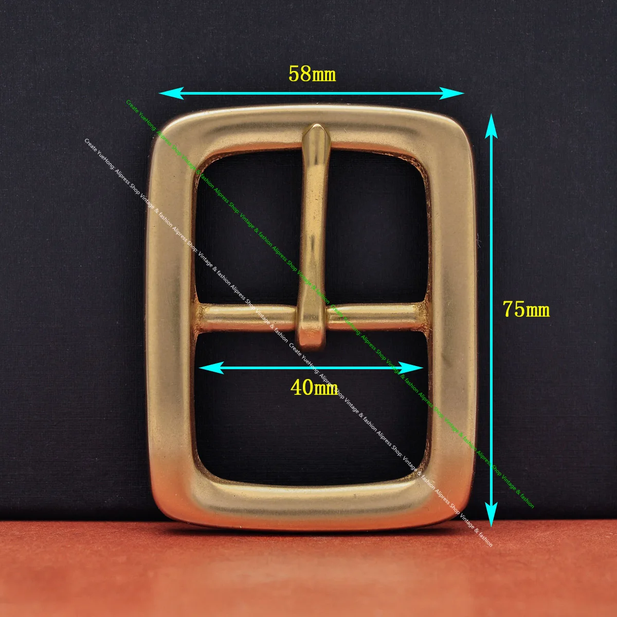 96g-Heavy-Leather-Craft-Solid-Brass-Buckle-Center-Bar-Buckle-Mens-Belt ...