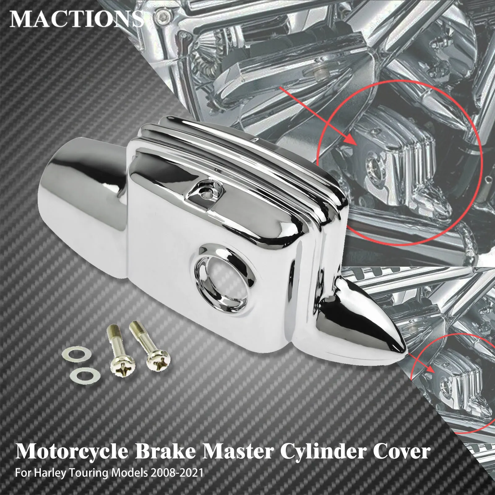 Rear-Brake-Master-Cylinder-Cover-Motorcycle-For-Harley-Touring-Road ...