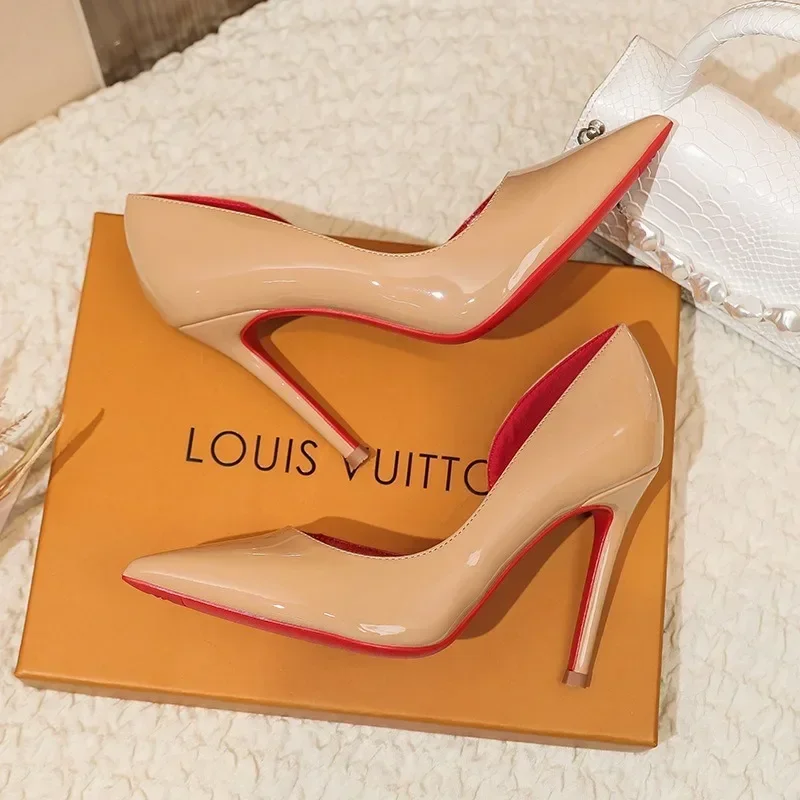 Talons-hauts-pointus-en-cuir-verni-pour-femmes-escarpins-pour-filles ...