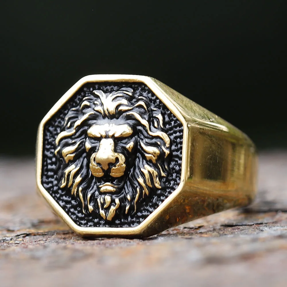 2024-Detailed-Stainless-Steel-3D-Lion-Head-Rings-For-Men-Women-Punk ...