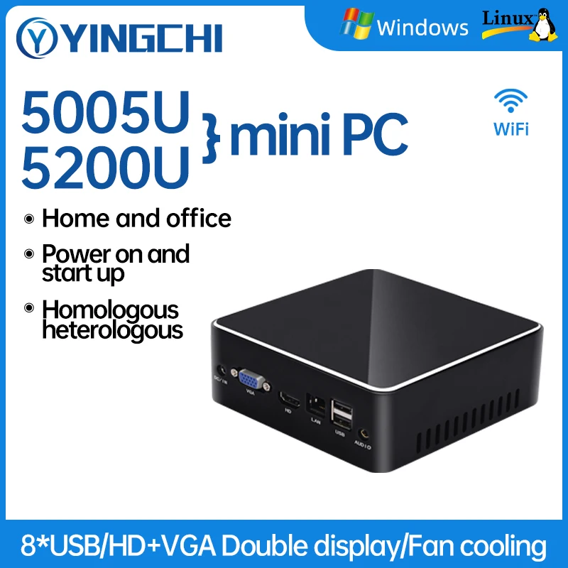 YINGCHI-Mini-Computer-Win10-1000M-LAN-Core-i3-5005U-i5-5200U-HD-MI-VGA ...