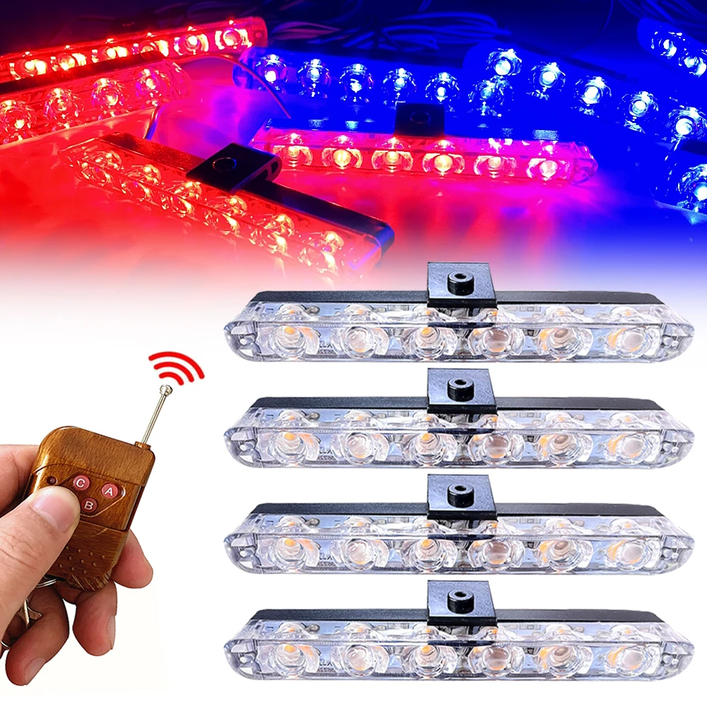 12V Vehicle Car Front Deck Grille LED Strobe Light Police Emergency ...