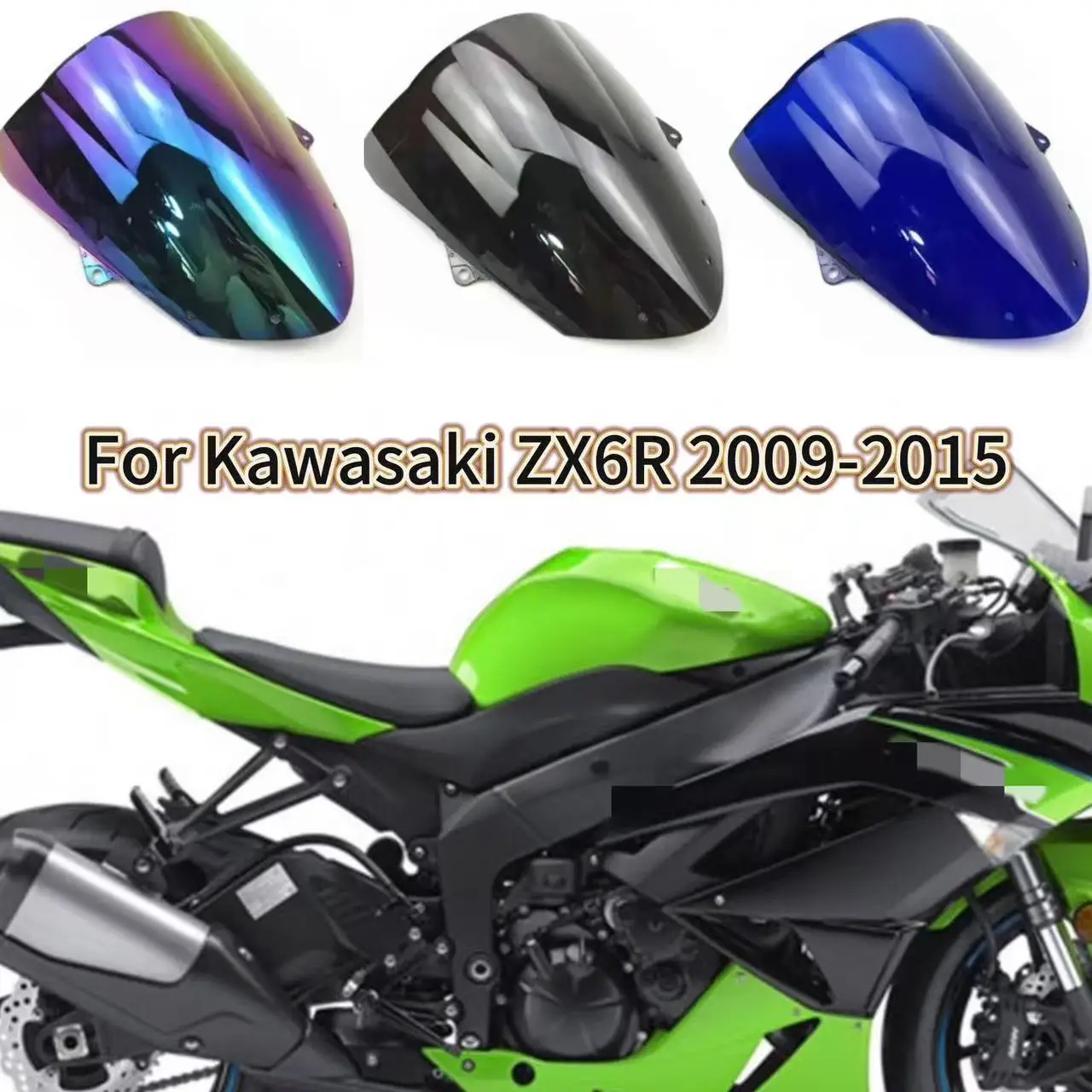 Windshield-Wind-Screen-For-Kawasaki-Ninja-ZX6R-2009-2010-2011-2012-2013 ...