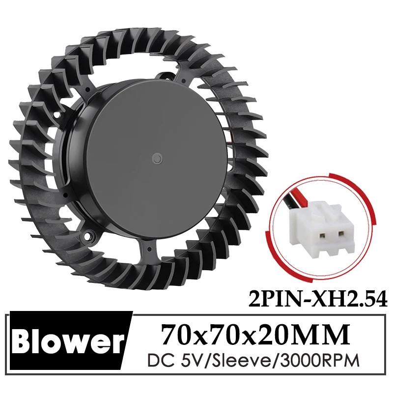 Gdstime 5V DC Brushless Cooling Fan 70x20MM Turbo Centrifugal Blower ...