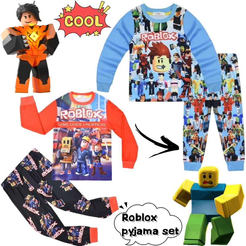 Roblox Pajamas Set High Color Value Anime Cartoon Cool diy Printed Boys ...