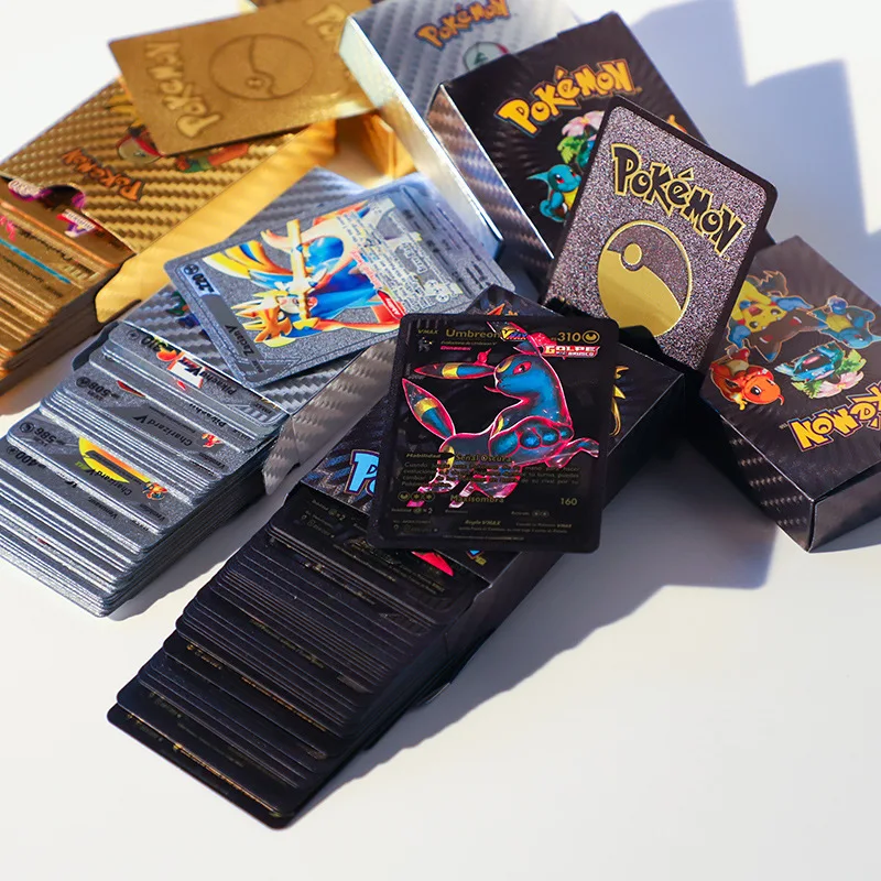 Pokemon-English-Gold-Foil-Card-55PCS-Pikachu-Fire-breathing-Dragon ...