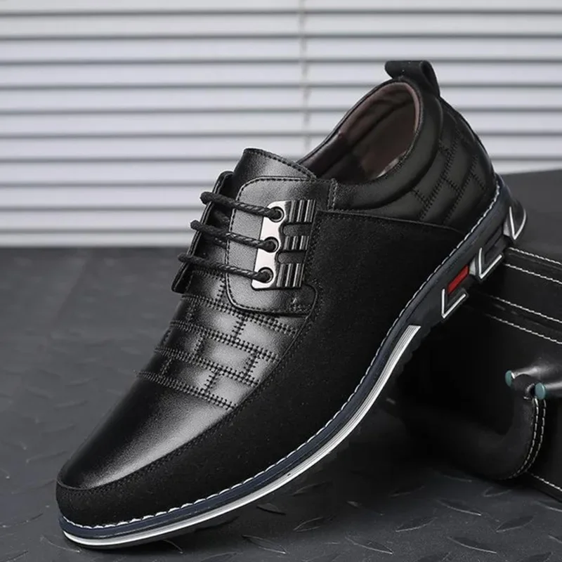 Leather men shoes lace up High Quality Men Shoes Casual Daily Trendy ...