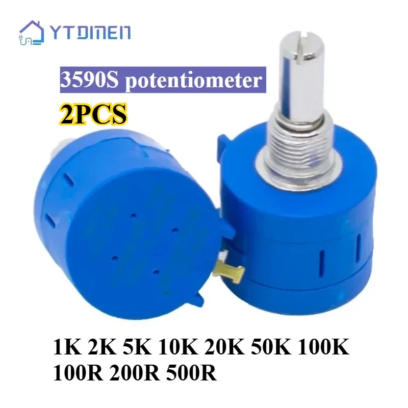 2PCS 3590S Precision Multiturn Potentiometer 1K 2K 5K 10K 20K 50K 100K ...
