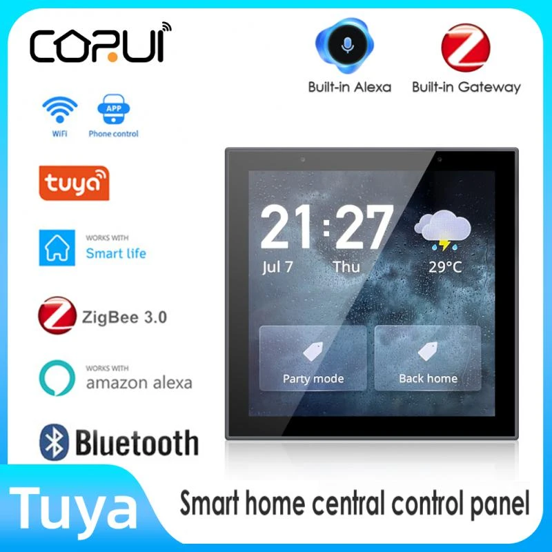 Corui Tuya 4 Inch Multi-functional Touch Screen Alexa Built-in Central ...