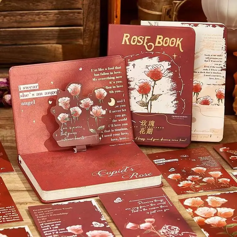 Beautiful-Hardcover-Notebooks-Colorful-Page-Flower-Theme-Illustration ...