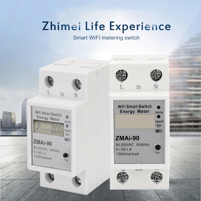 Tuya-Single-Phase-Energy-Meter-Wifi-Zmai-90-Power-Metering-Wattmeter ...