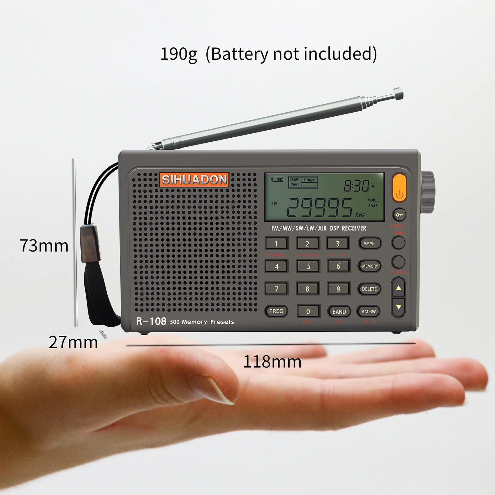 SIHUADON-R-108-Mini-Radio-FM-AM-SW-MW-LW-AIR-Full-Bands-Stereo-Radio ...