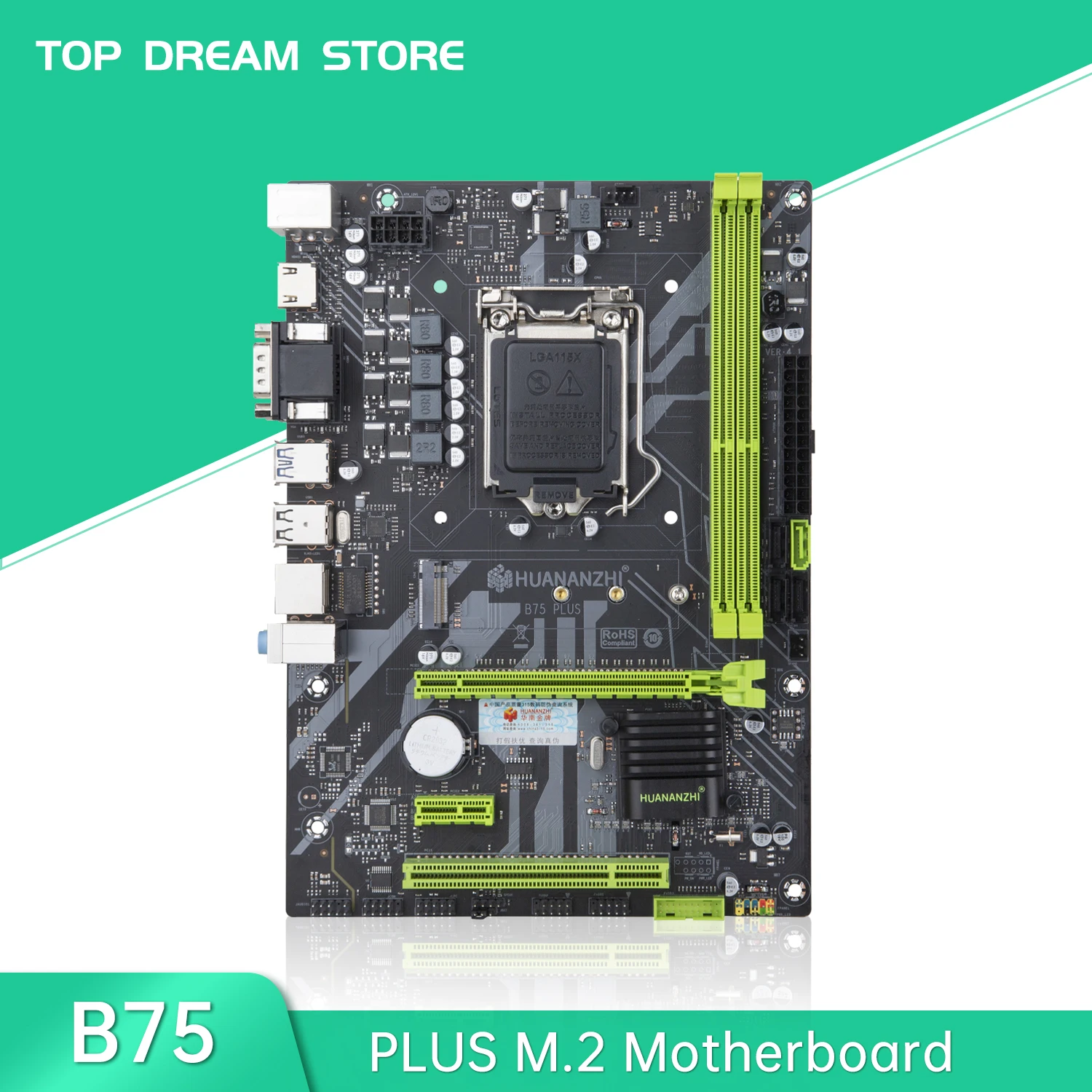 HUANANZHI B75 PLUS M.2Motherboard E3 DDR3 M-ATX Para Intel LGA 1155 i3 ...