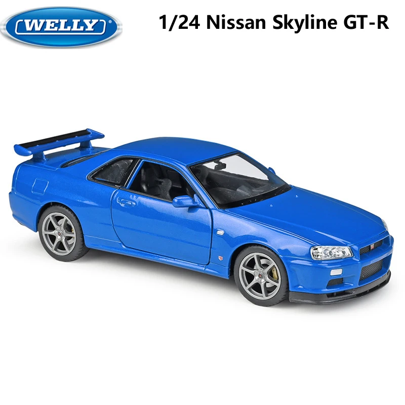 WELLY-Diecast-1-24-l-ekli-araba-oyuncak-Nissan-Skyline-GT-R-R34-Model ...