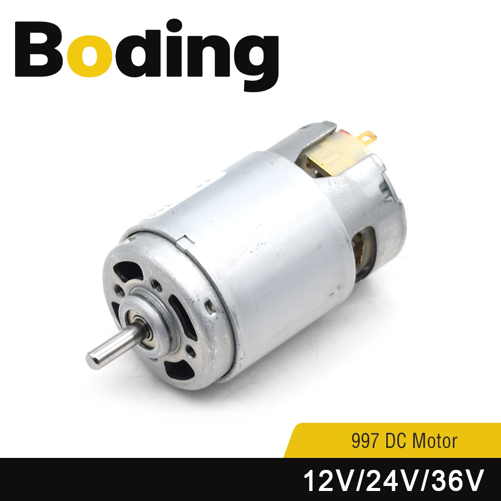 Boding 12v 24v 997 motor de alta velocidade da c.c. do torque alto 12000rpm positivo e negativo ...