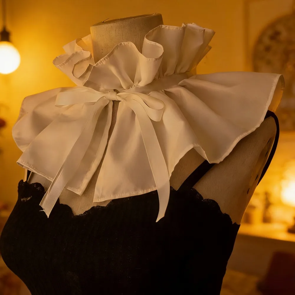 Detachable Victorian Layered Ruffle False Collar Women Dress Decoration ...