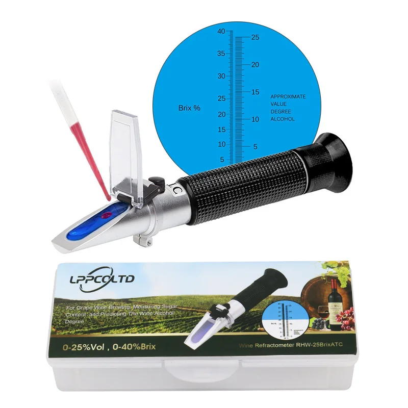 LPPCOLTD-Handheld-Wine-Alcohol-Refractometer-Brix-0-40-0-25-VOL-Optical ...