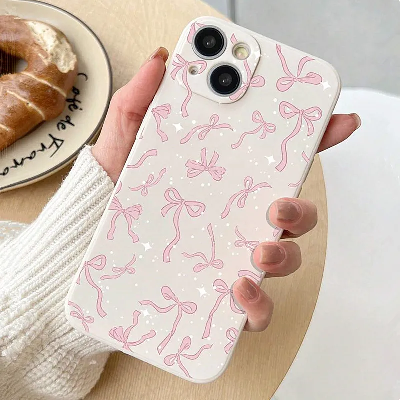 Ballet-Style-Pink-Bowknot-Ribbon-Phone-Case-For-iPhone-15-14-Pro-Max ...