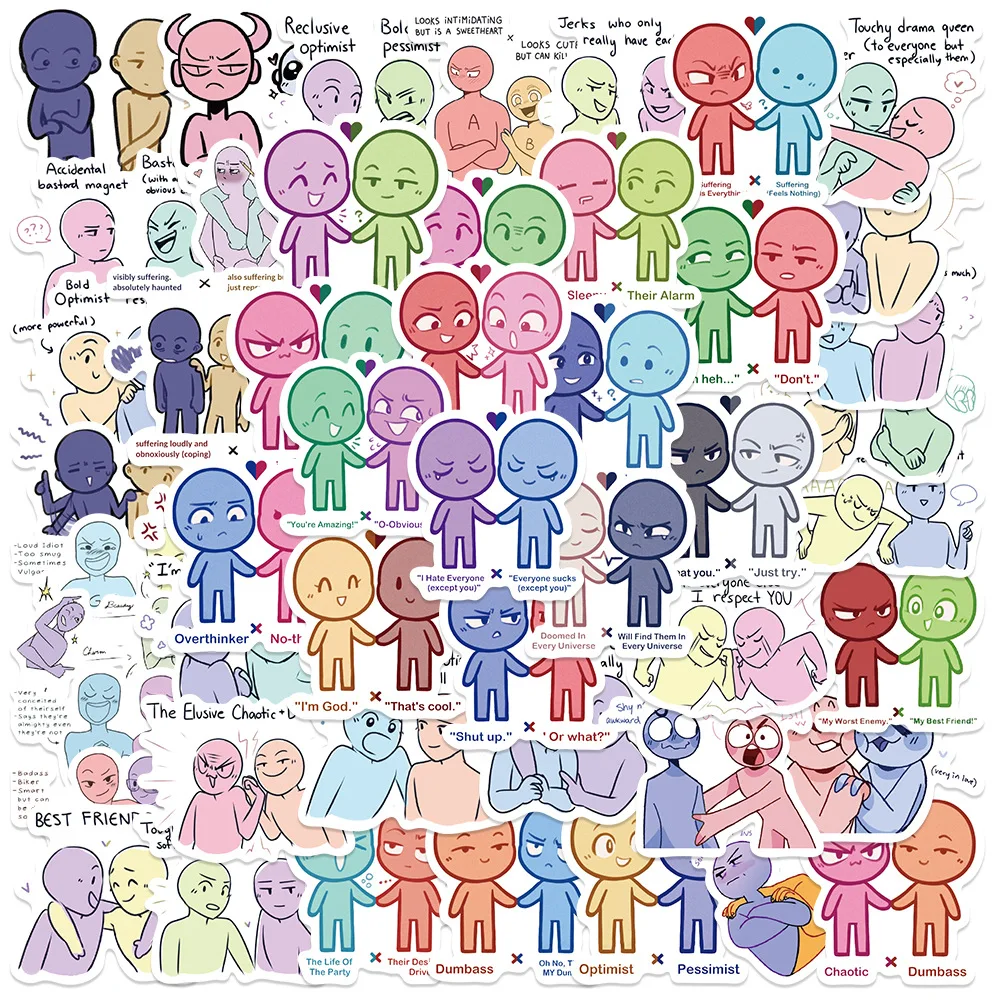 10-50Pcs-Cartoon-Ship-Dynamics-Stickers-Funny-Contrary-Personality ...