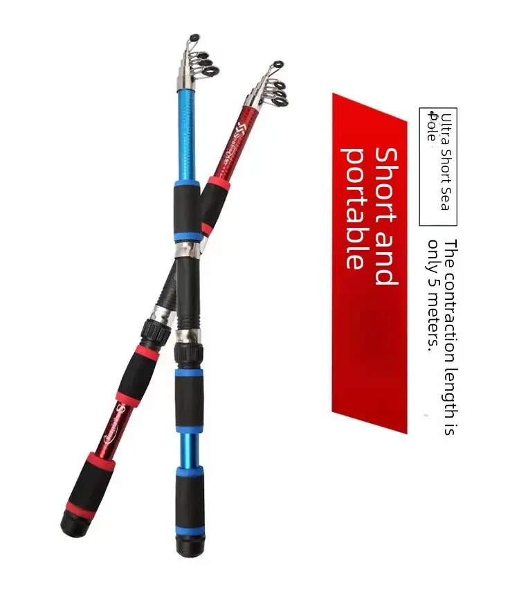 Portable Ultra-hard Sea Rod Set Long-throw Fishing Rods Glass Steel ...