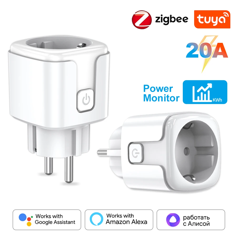 Tuya-Zigbee-Smart-Socket-European-Plug-20A-with-Power-Metering-Alexa-Voice-Mobile-APP-Remote ...