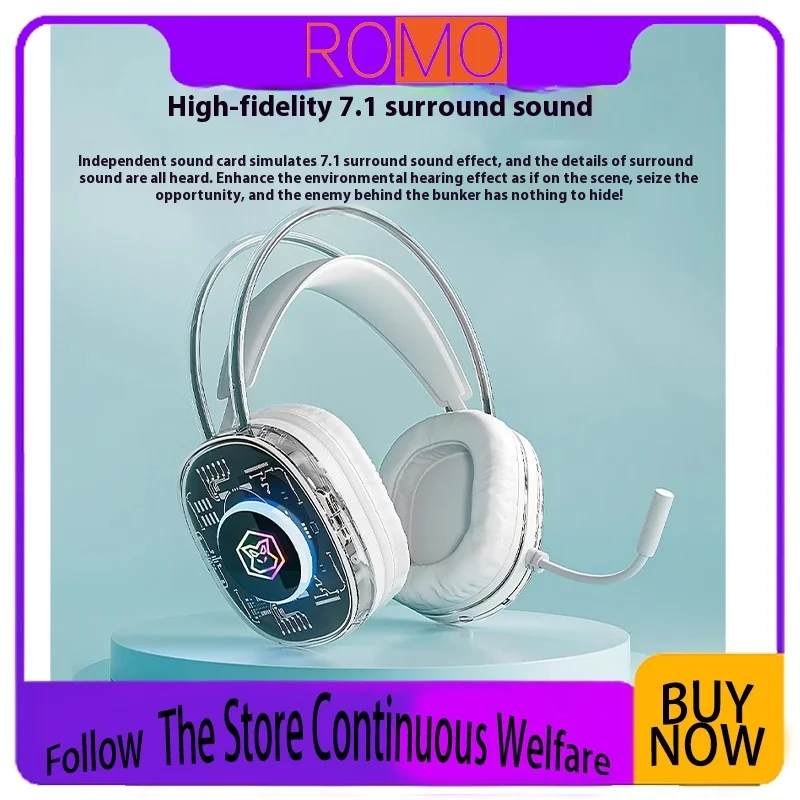 Eweadn-X15-Transparent-Headset-Wired-Gaming-Desktop-Computer-E-Sports-Dedicated-Noise-Cancelling ...