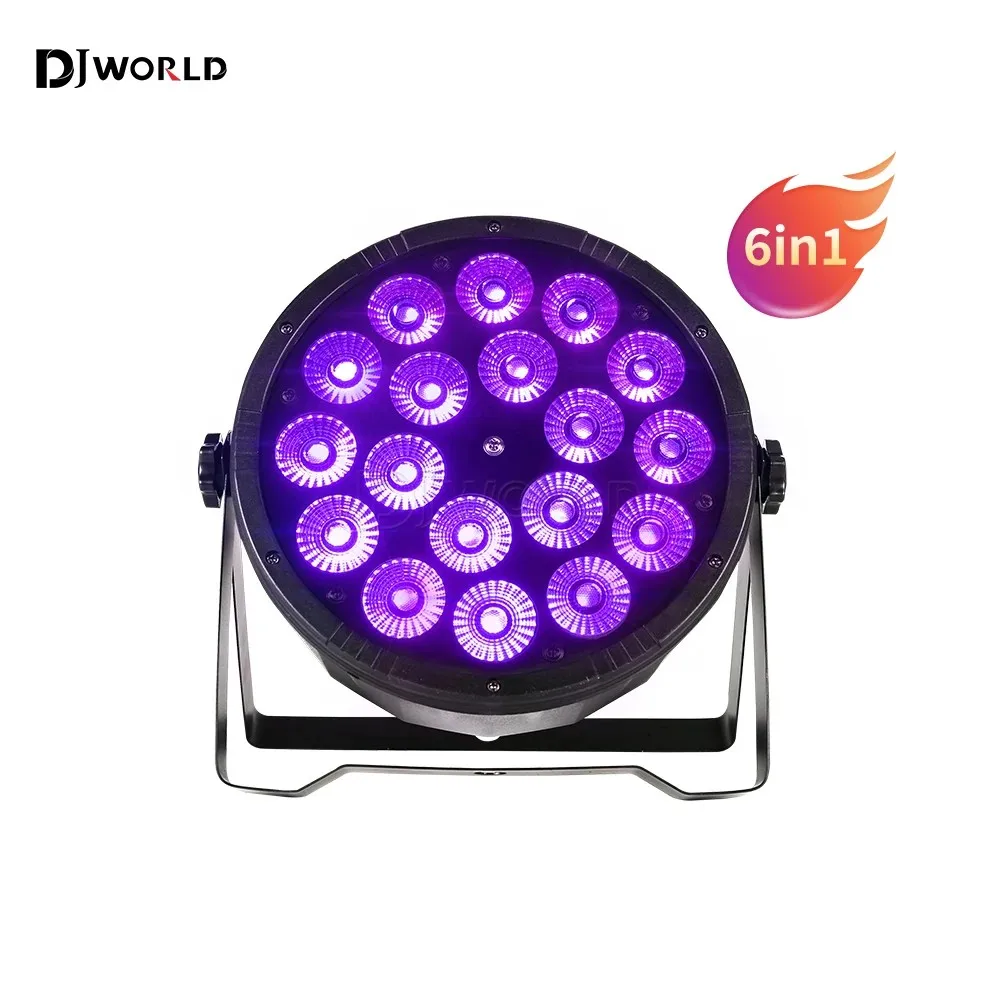 DJWORLD-Stage-Lights-18x18w-Led-Par-Light-RGBWA-UV-6in1-Flat-Plastic ...