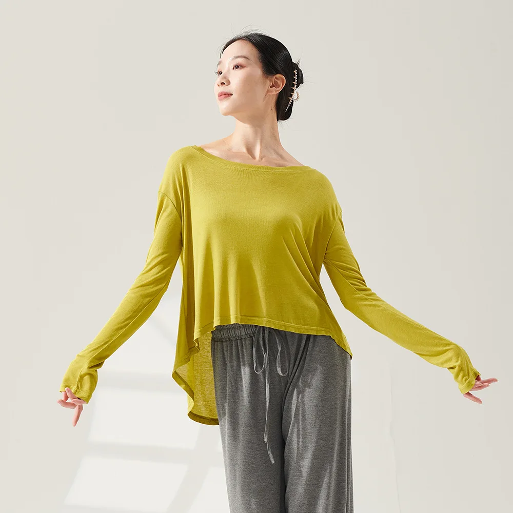 Womern-Moder-Dance-Cover-Up-Female-Ballet-Loose-Long-Sleeve-Top-Soft ...
