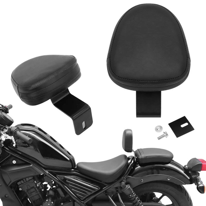 Motorcycle-Front-Driver-Backrest-Rider-Back-Cushion-PU-Leather-Pad-For ...