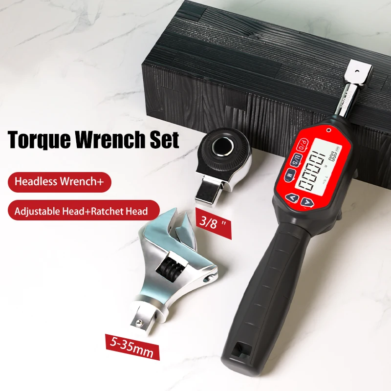 3-100Nm Digital Torque Wrench with 3/8" Ratchet Head Adjustable Head ...
