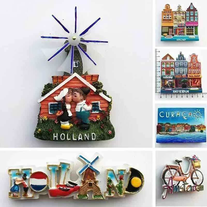 Netherlands Curacao Fridge Magnets Tourist Souvenirs Holland Windmill ...