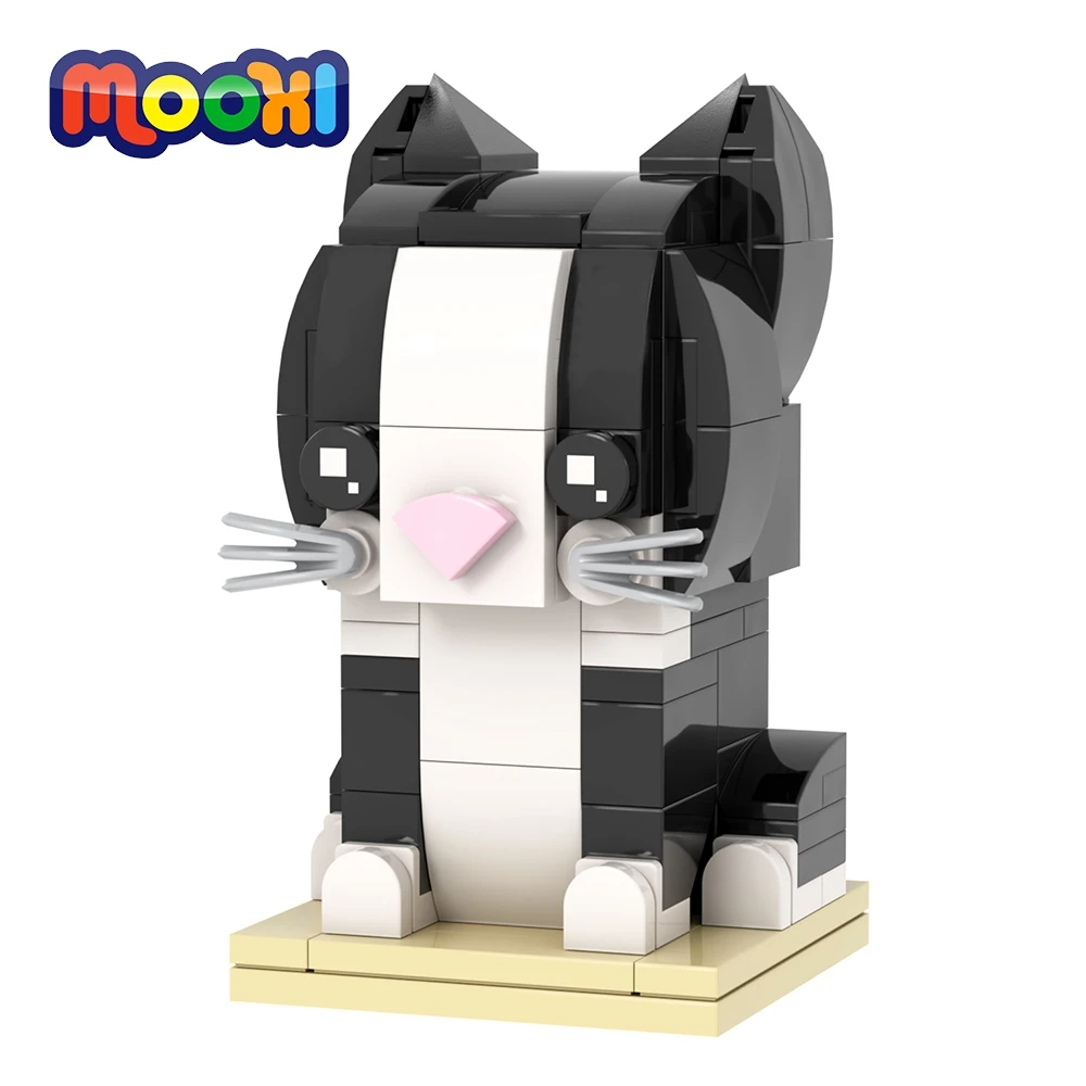 MOOXI Animal Series 136Pcs Bricks Cat BrickHeadsed Model Building ...