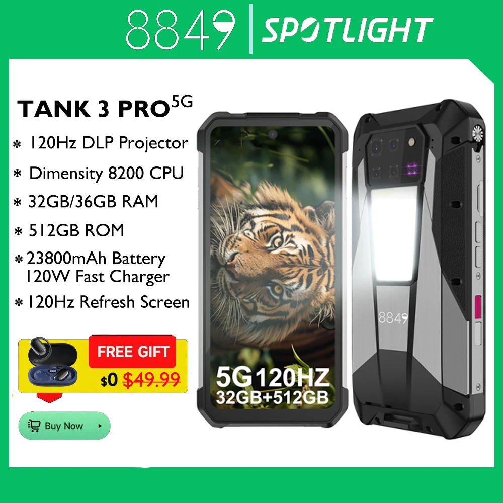 8849-Tank-3-Pro-by-Unihertz-Rugged-Projector-Smartphone-Android-32-36GB ...