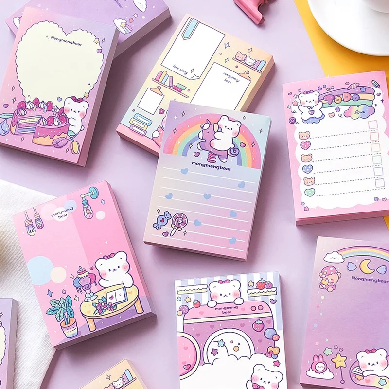 Bloc-notes-en-papier-pour-filles-et-gar-ons-m-mo-mignon-ours-violet ...