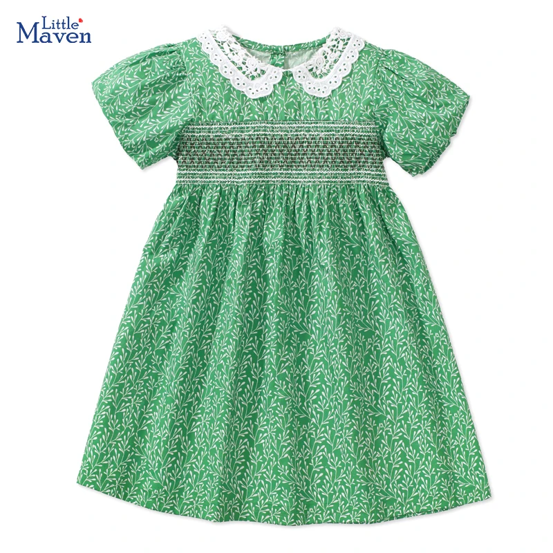 Little-maven-2024-New-Fashion-Cute-Doll-Collar-Girl-Kids-Dress-High ...