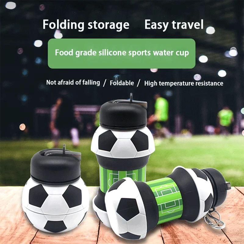 Student-Creative-Football-Folding-Water-Cup-Outdoor-Sports-Water-Bottle ...