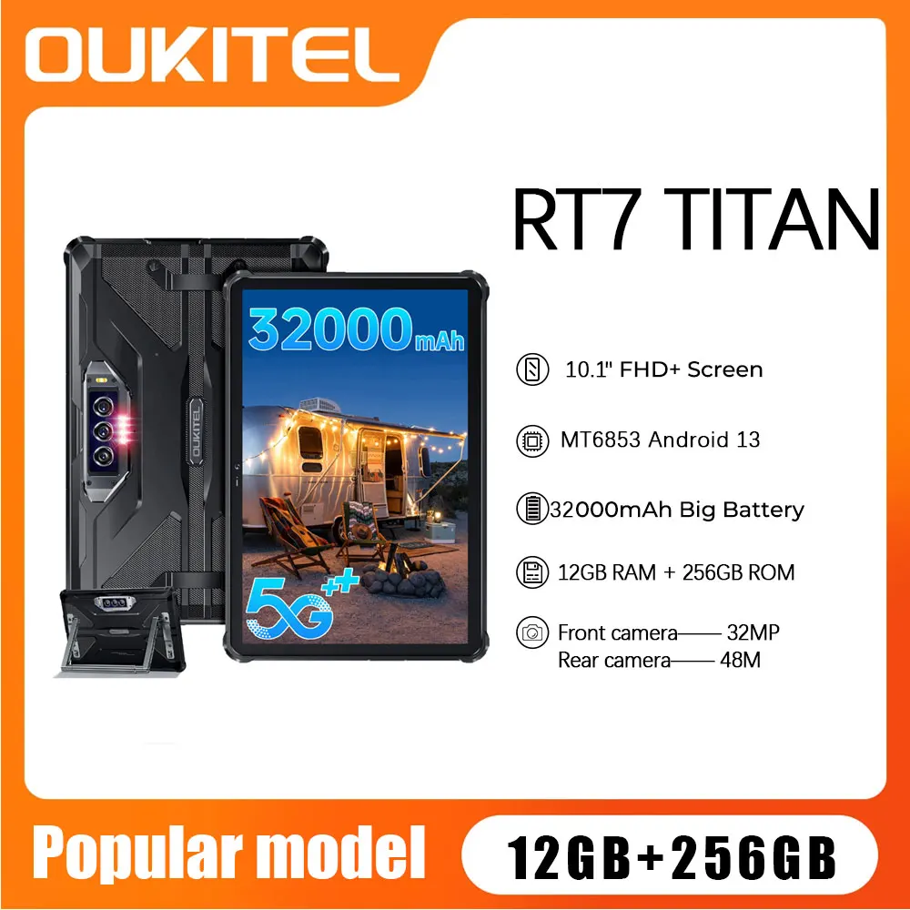 Oukitel-RT7-TITAN-5G-Rugged-Tablet-PC-12GB-256GB-32000mAh-Battery-33W ...