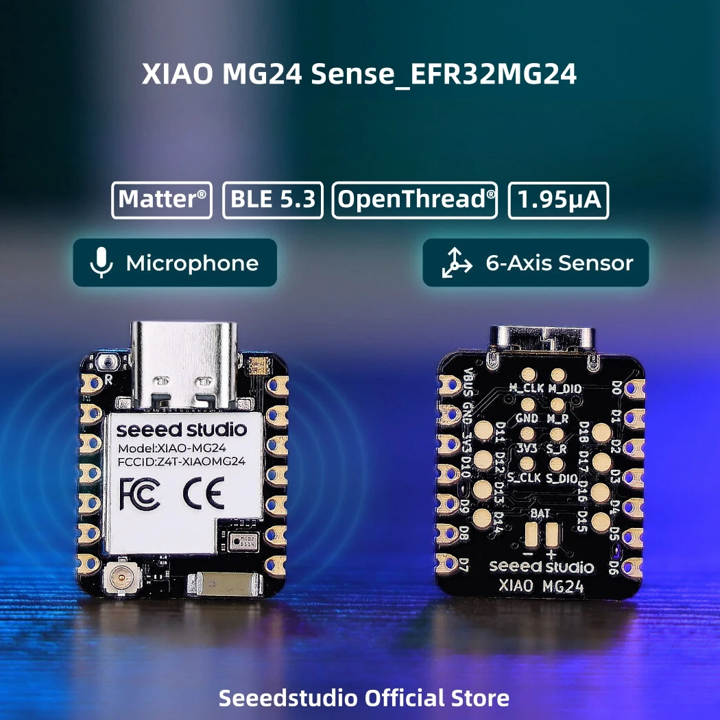 Seeed Studio XIAO MG24 Sense Dev Board EFR32MG24, Matter Native over ...