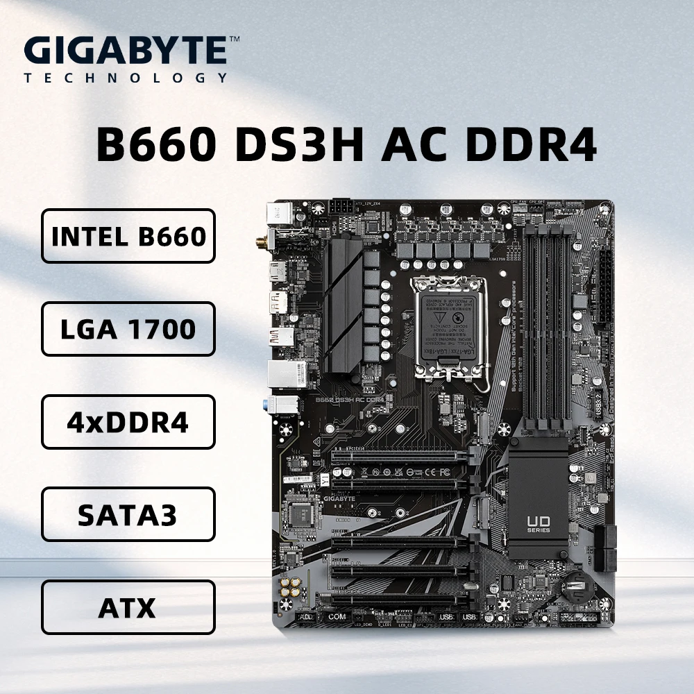 B660-Motherboard-Gigabyte-B660-DS3H-AC-DDR4-for-Core-i7-14700K-13700K ...