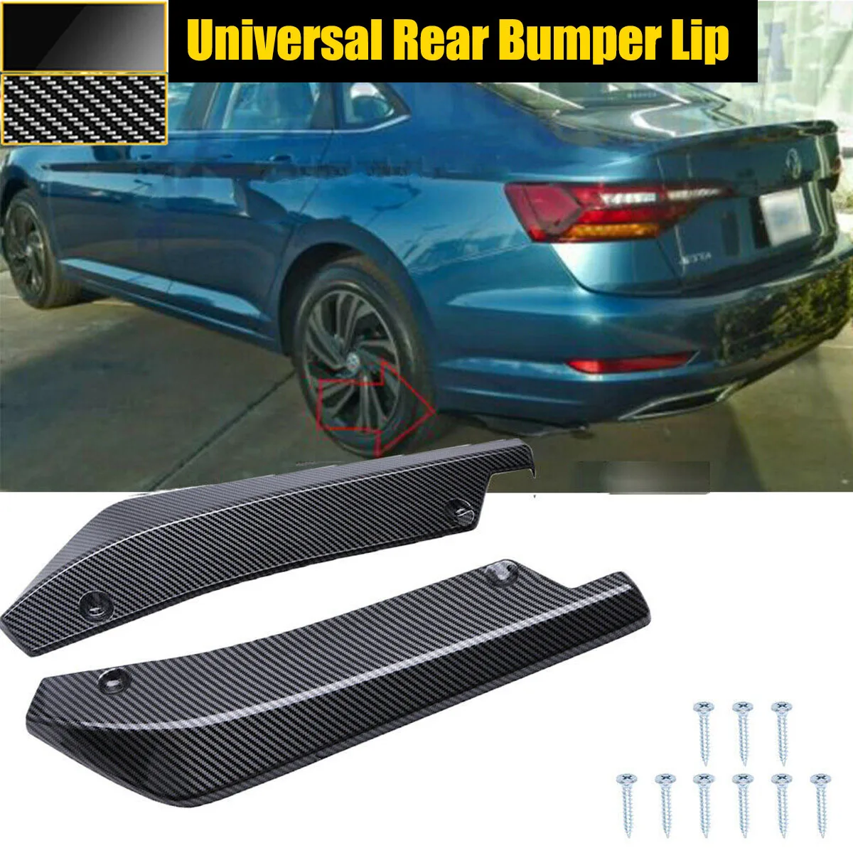 Rear Bumper Splitter Lip Universal For Volkswagen Vw Jetta 6 Vi Mk6 ...