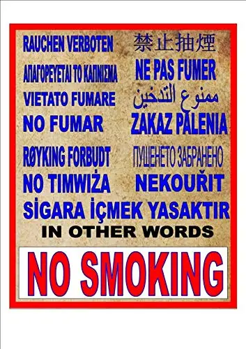 Patisaner-No-Smoking-Sign-Multi-Lingual-Various-Language-No-Smoking ...
