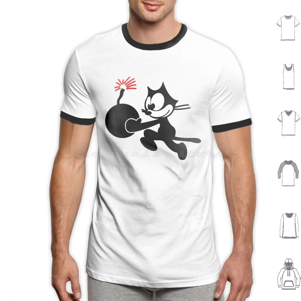 Felix-Carrying-A-Bomb-T-Shirt-Big-Size-100-Cotton-Felix-Cat-Bomb ...
