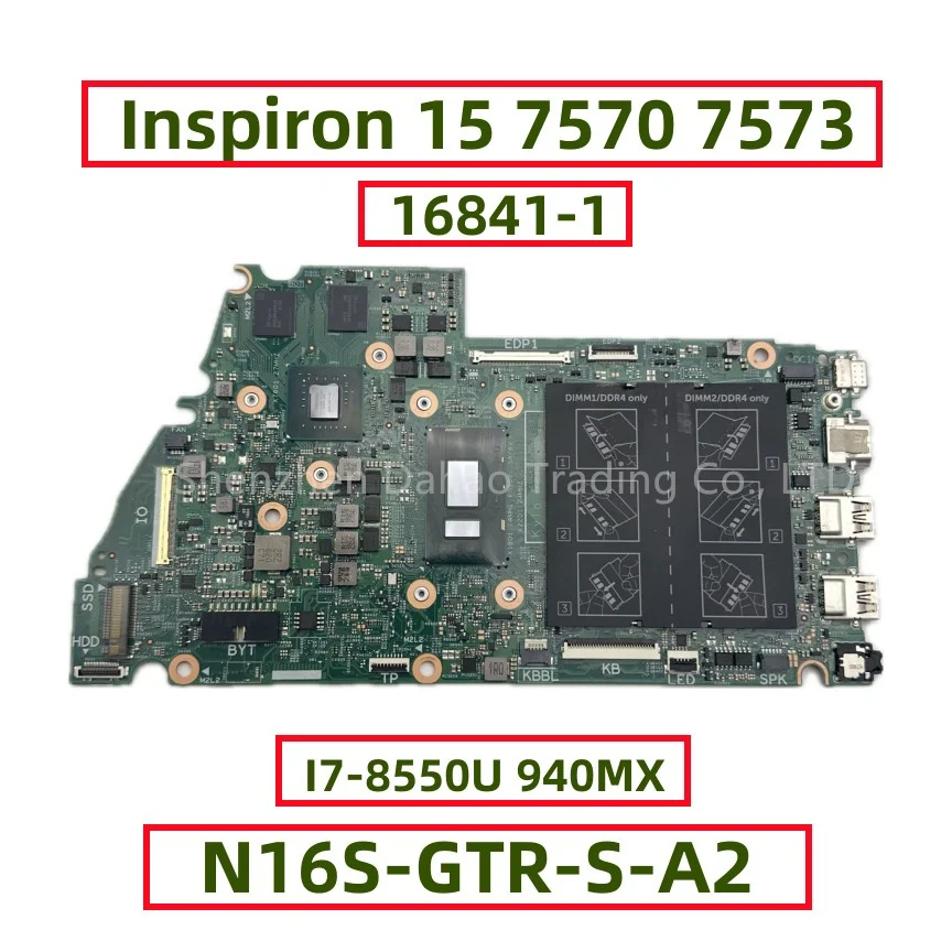 16841-1-For-Dell-Inspiron-15-7570-7573-Laptop-Motherboard-With-I7-8550U ...