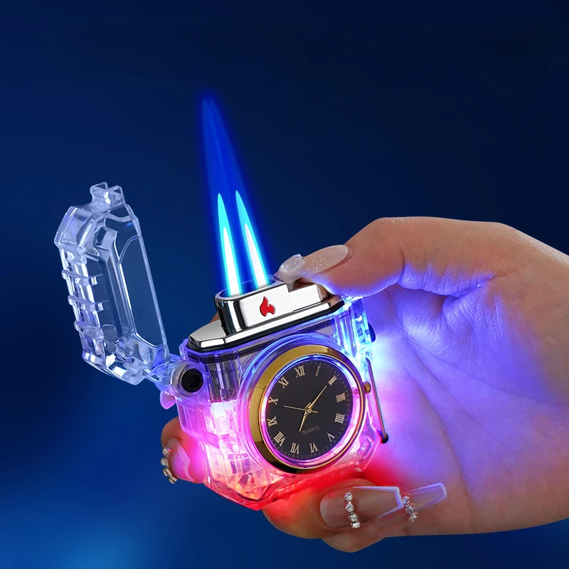 Dual-Fire-Lighter-with-LED-Light-Detachable-Watch-Style-Windproof-and ...