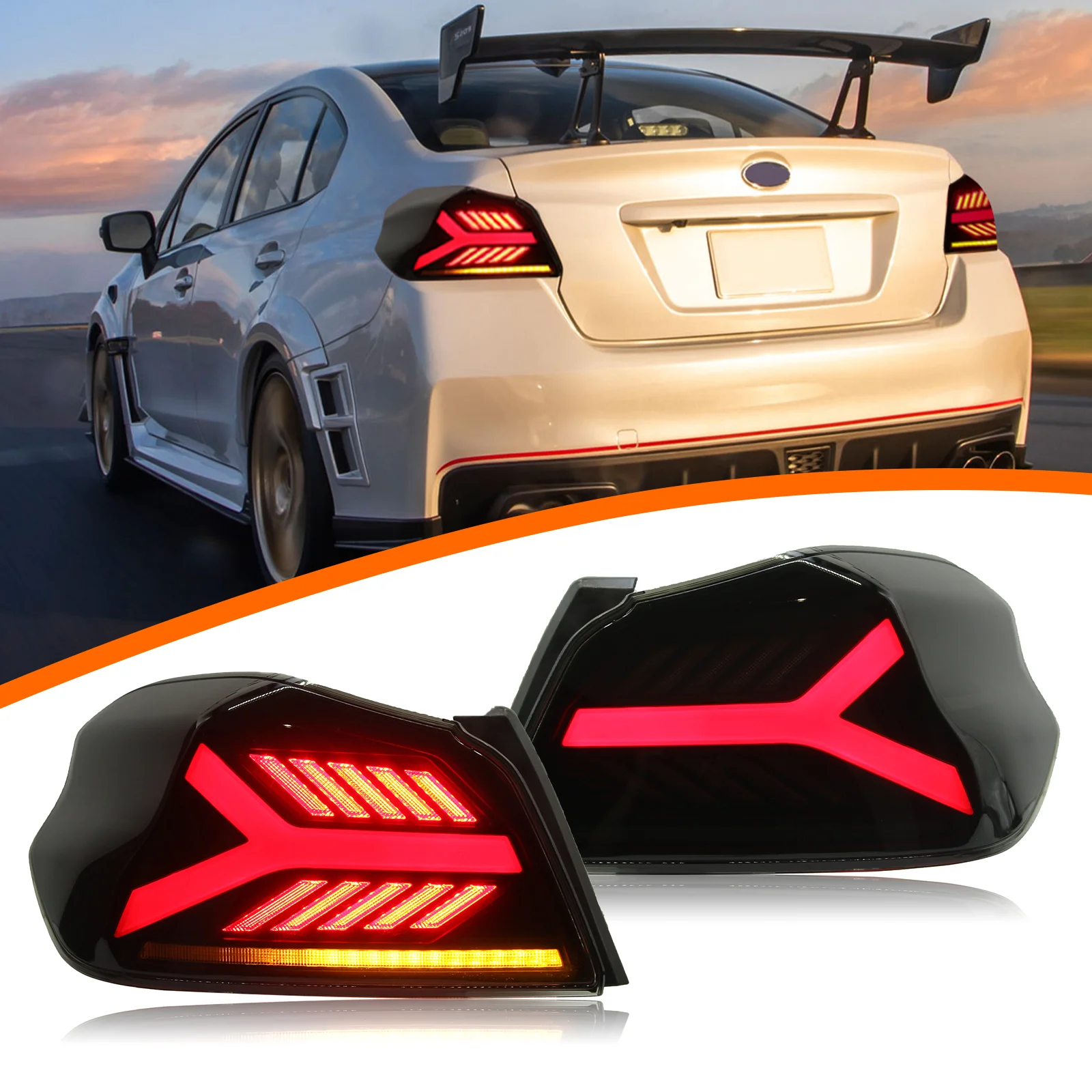 Car LED Rear Taillights for Subaru WRX 2014-2021,Attractive Sequential ...